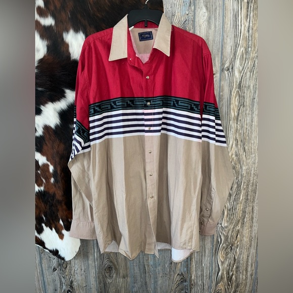 Roper | Shirts | Vintage Roper Long Sleeve Pearl Snap Western Shirt ...